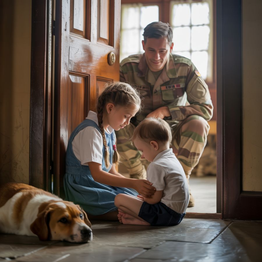 A Soldier Returns Home To Find His Young Daughter Raising Her Younger ...