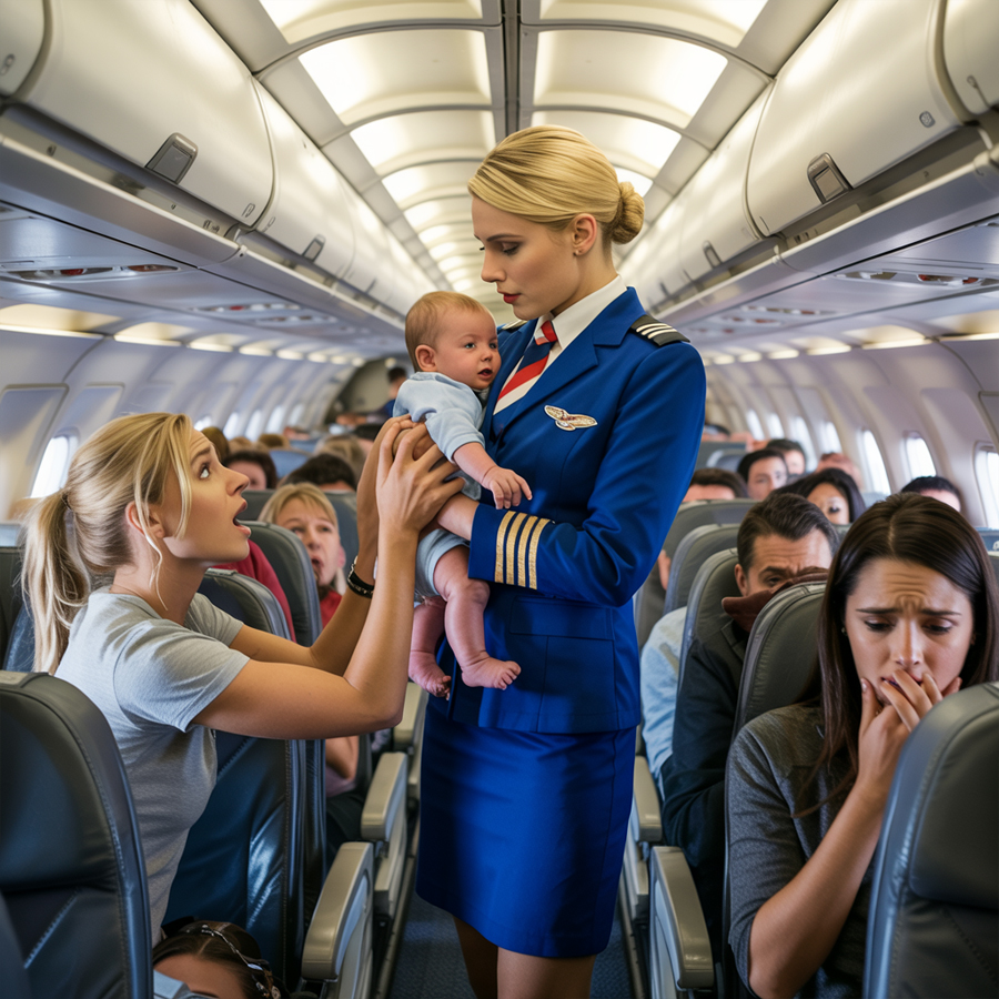I was carrying my three-month-old baby on a flight home to reunite with ...