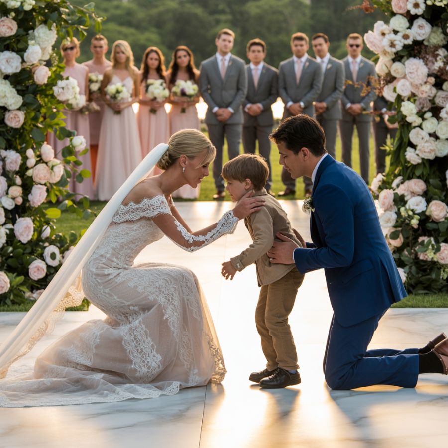 Asking for food at a grand wedding, a young boy froze when he realized ...